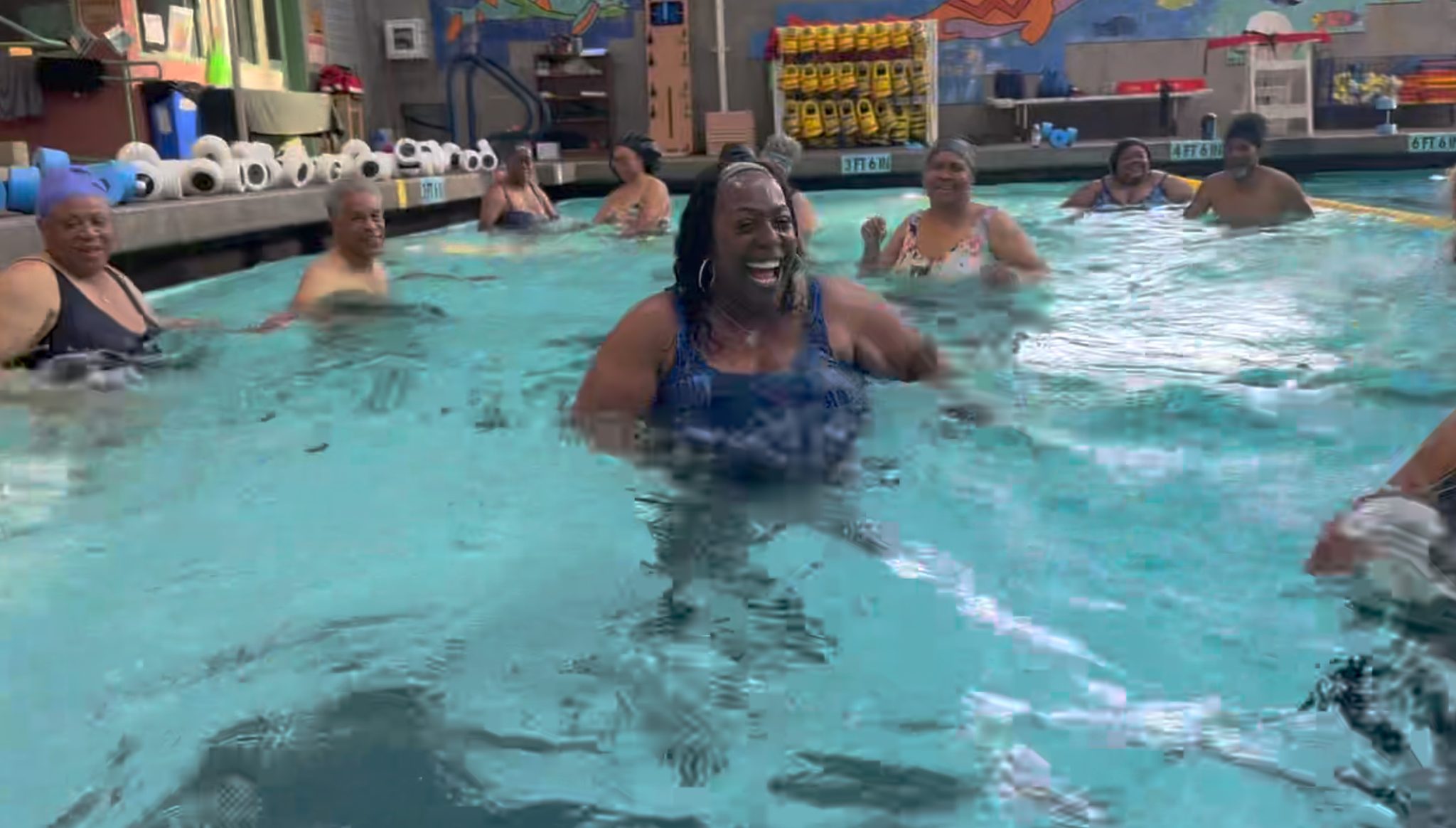 Aqua aerobics instructor gathers devoted congregation with Motown and ...