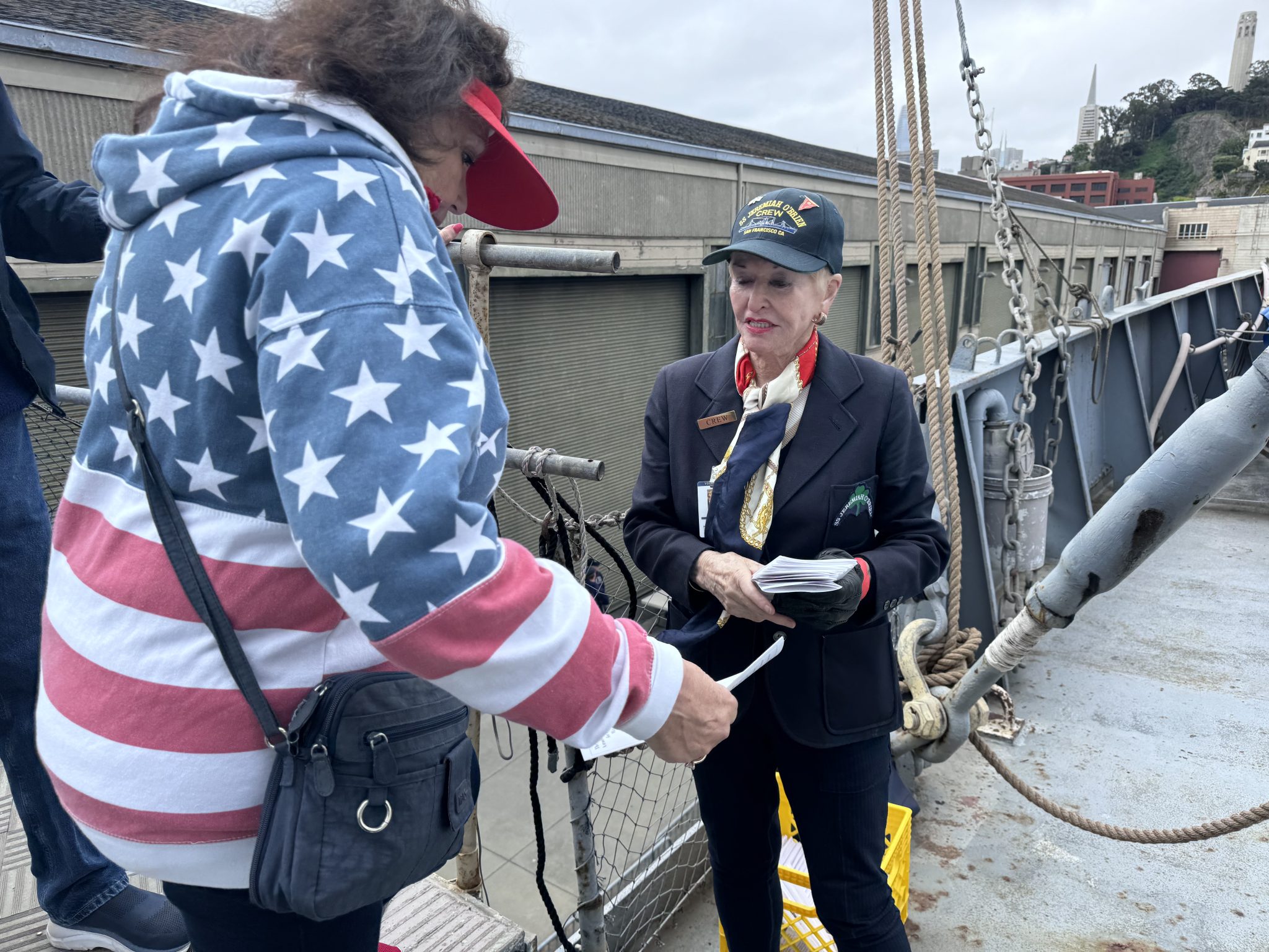 She relives history as a guide on the SS Jeremiah O’Brien, one of the ...